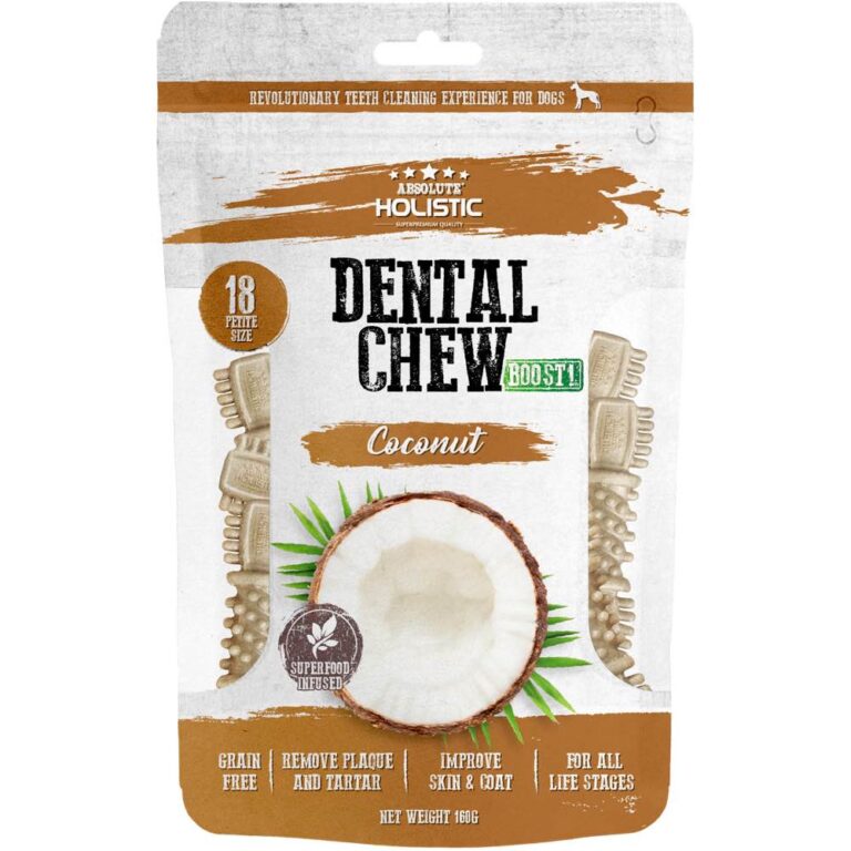 ABSOLUTE Holistic Boost Coconut Petite Grain-Free Dental Dog Chews 160g ...